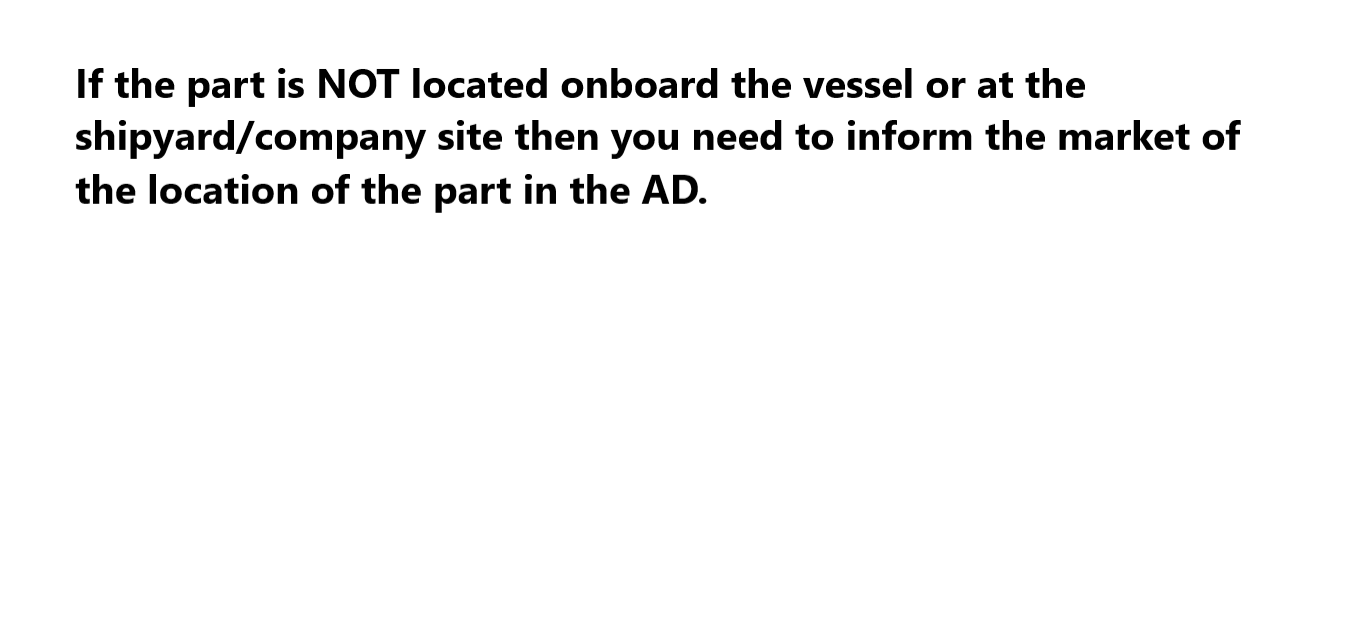 Marine Parts - 6.Where is the part located?